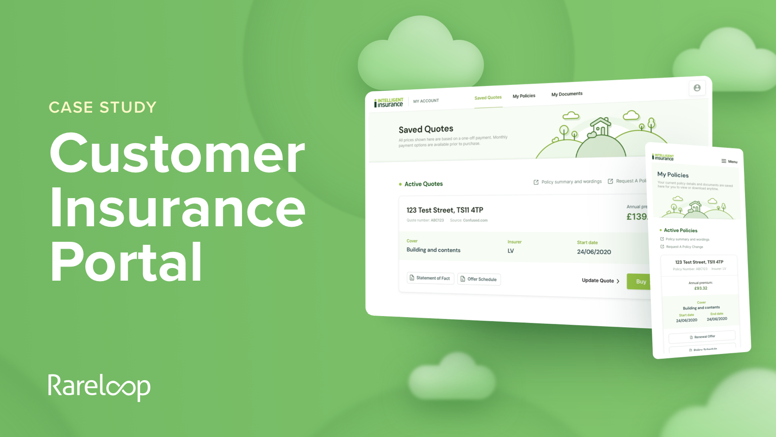 Intelligent Insurance Customer Portal Case Study - Rareloop, UK